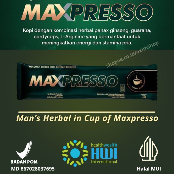 Jual Ecer Kopi Maxpresso HWI Kopi Herbal Stamina Pria Izin BPOM Halal Maxpresso Coffee | Shopee ...