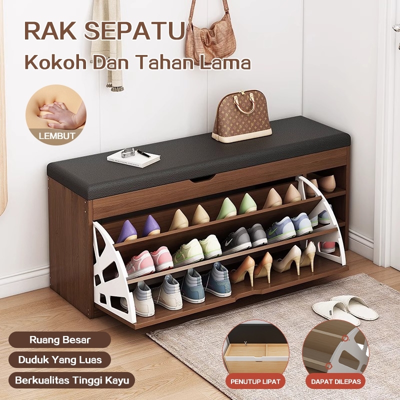 Jual Lemari Sepatu Simple Bertingkat/Rak Sepatu/Bangku yang Bisa Duduk ...