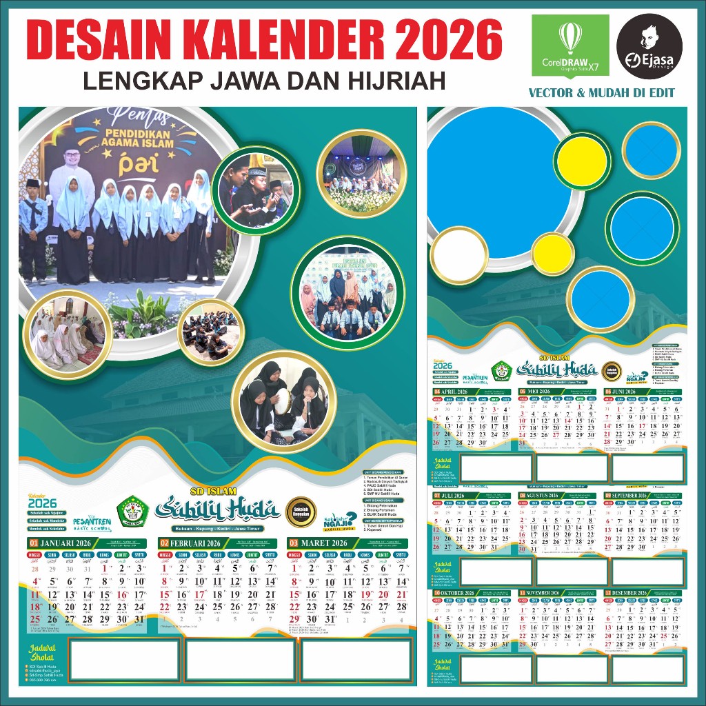 Jual 3 DESAIN KALENDER 2026 LENGKAP JAWA DAN HIJRIAH CDR X7 | Shopee Indonesia