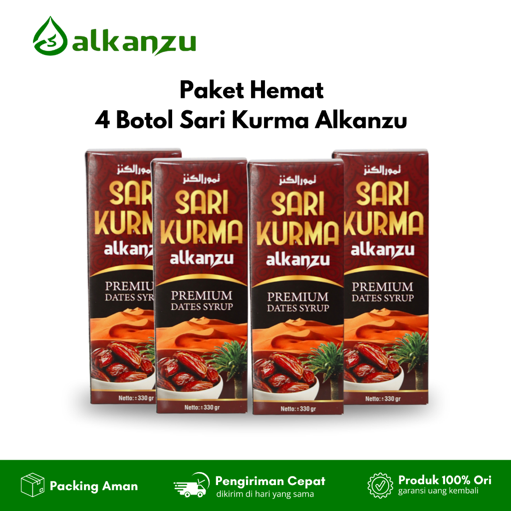 Jual ALKANZU Sari Kurma paket 4 botol | Shopee Indonesia