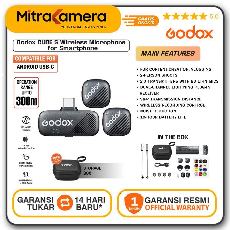 Jual Godox CUBE S Wireless Microphone CUBE-S Mic Wireless for ...