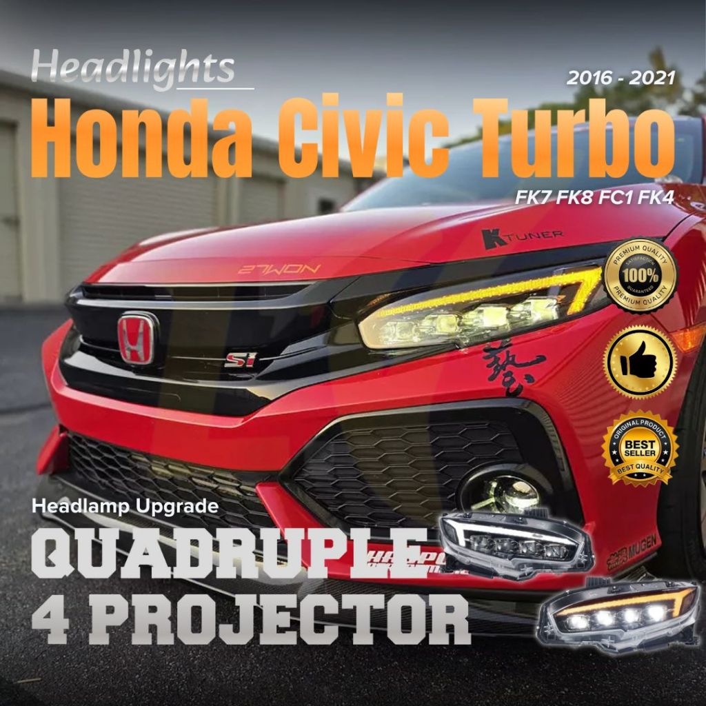 Jual HONDA CIVIC TURBO (2016 - 2021) FK7 FK8 FC1 FK4 - LAMPU DEPAN / HEAD LAMP / HEADLAMP ...