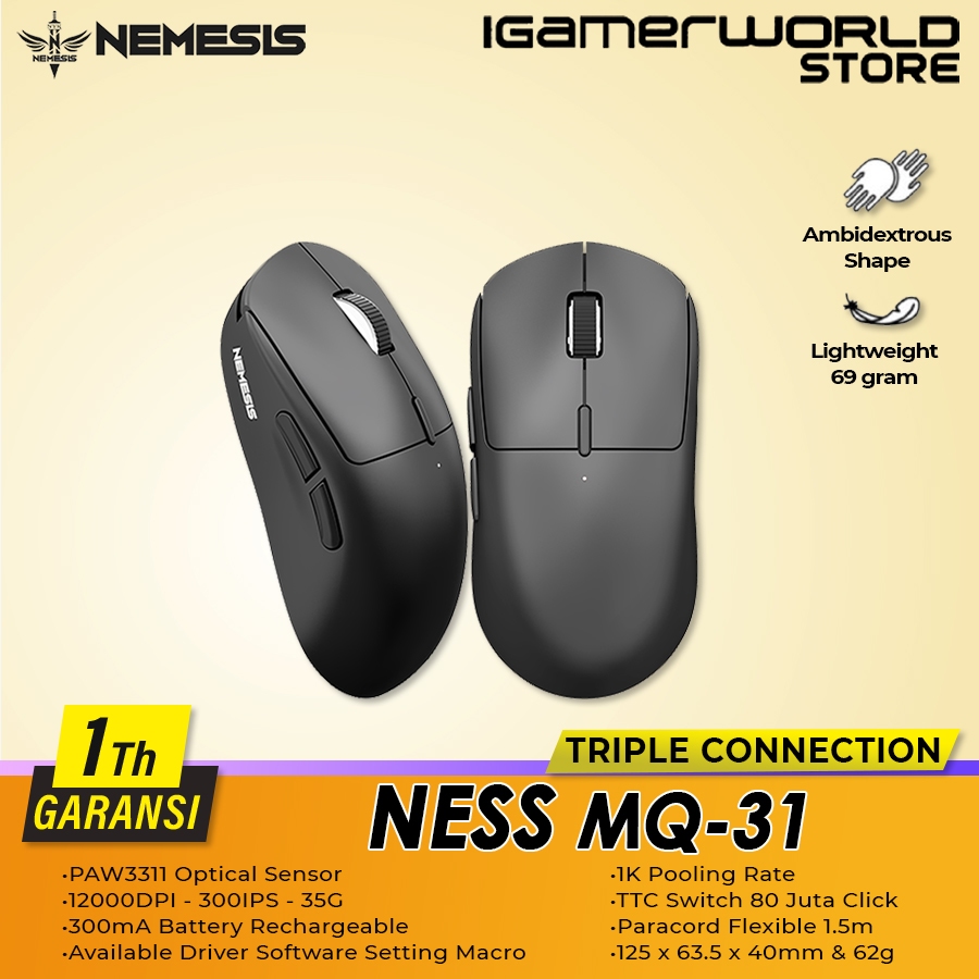 Jual NYK NESS MQ-35 / MQ35 Wireless Triple Connection Gaming Mouse ...