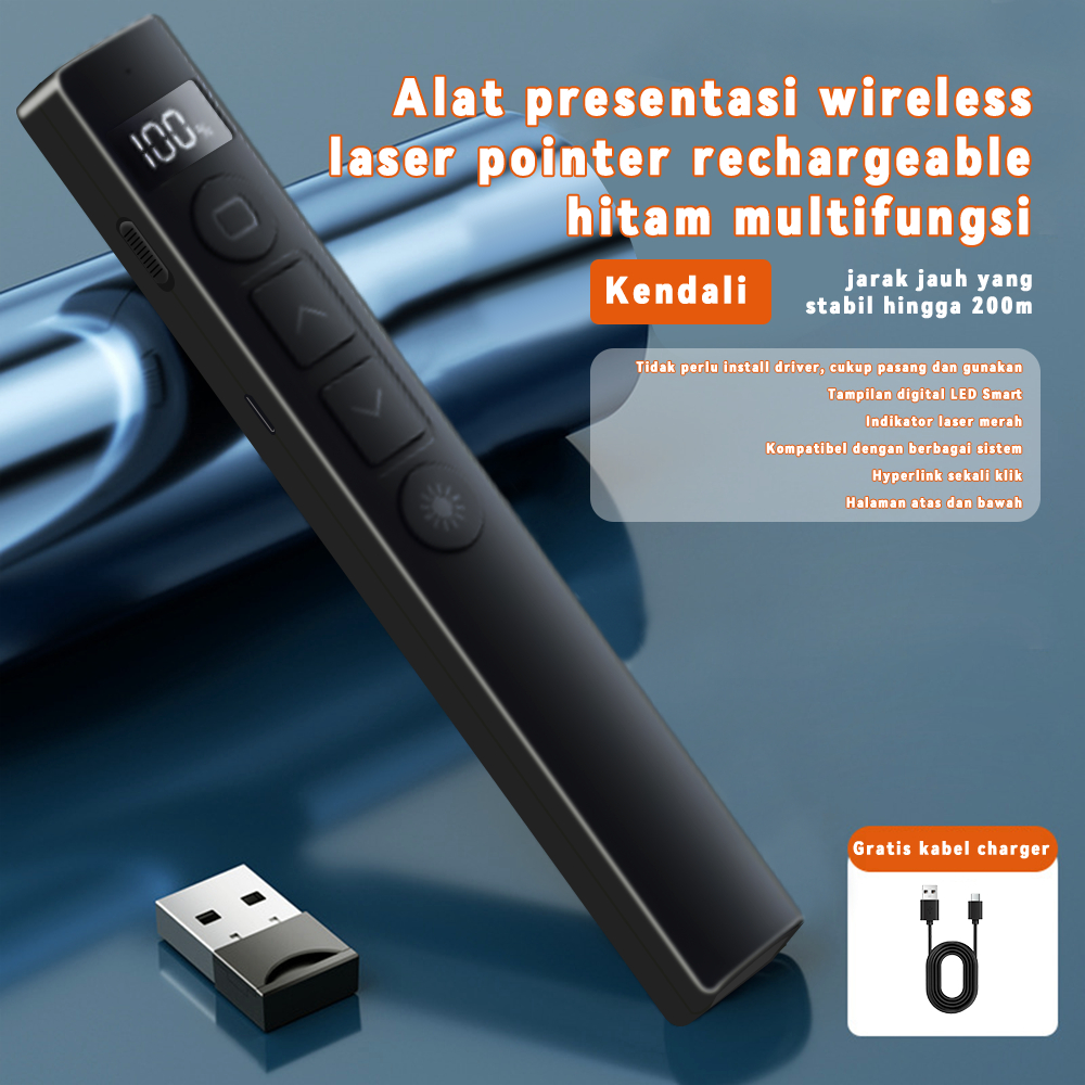 Jual 3CPal Pointer Presentasi Wireless 200M Remote USB Receiver PPT Presenter Pointer Page ...