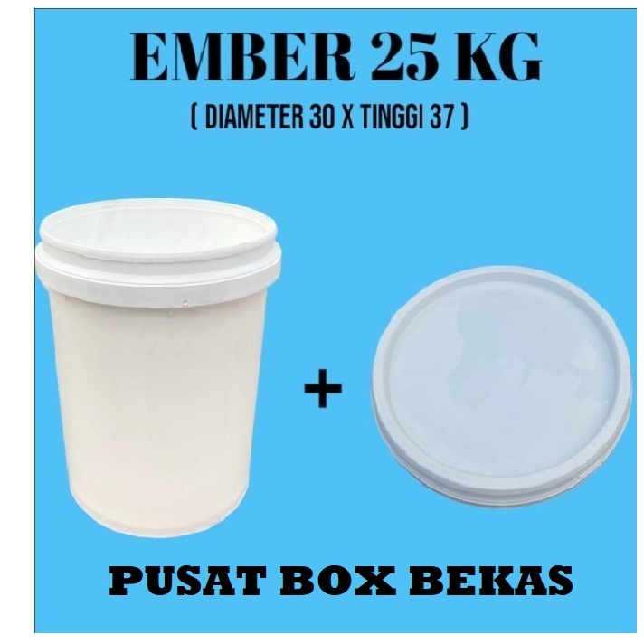Jual Ember cat bekas 25kg dengan tutup Ember plastik bekas cat 25kg ...