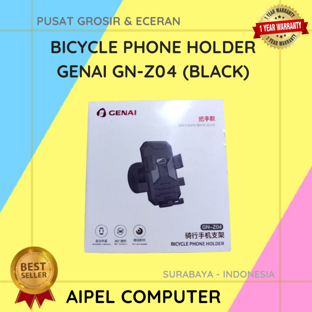 Jual GNZ04 | Bicycle Phone Holder GENAI GN-Z04 (Black) | Shopee Indonesia