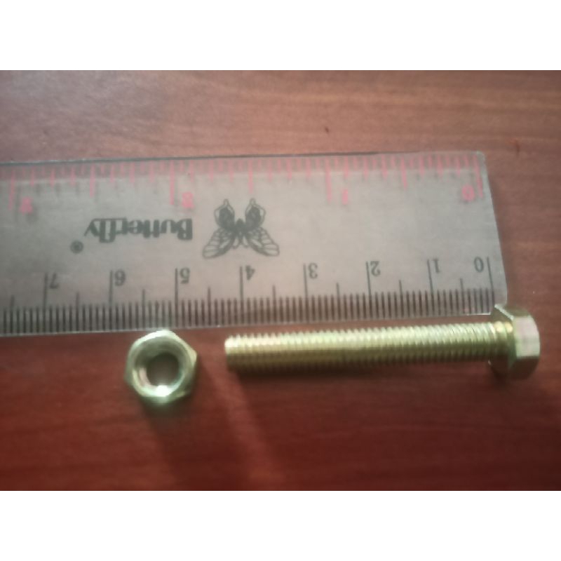 Jual baut 10 panjang 4 cm/baut mur kuning m6 x 40 | Shopee Indonesia
