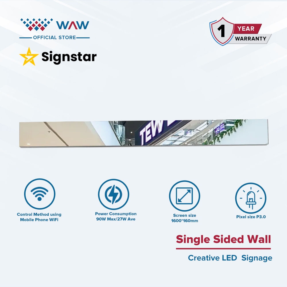 Jual Signstar LED Signage Single Sided Wall / Papan Promosi Digital ...