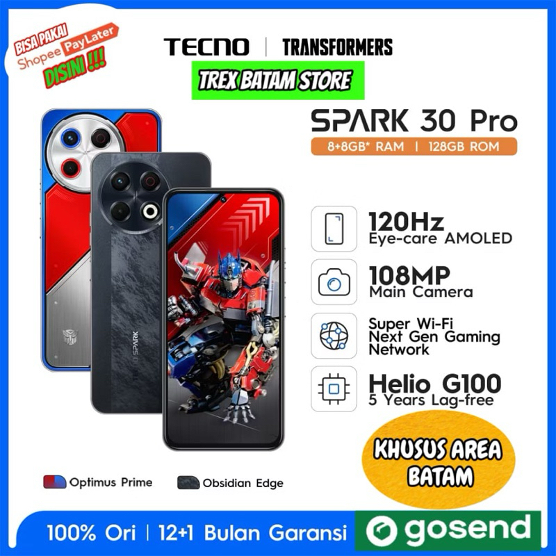 Jual TECNO SPARK 30 PRO 8/128 GB TRANSFORMER 2025 GARANSI RESMI [ BATAM ] | Shopee Indonesia