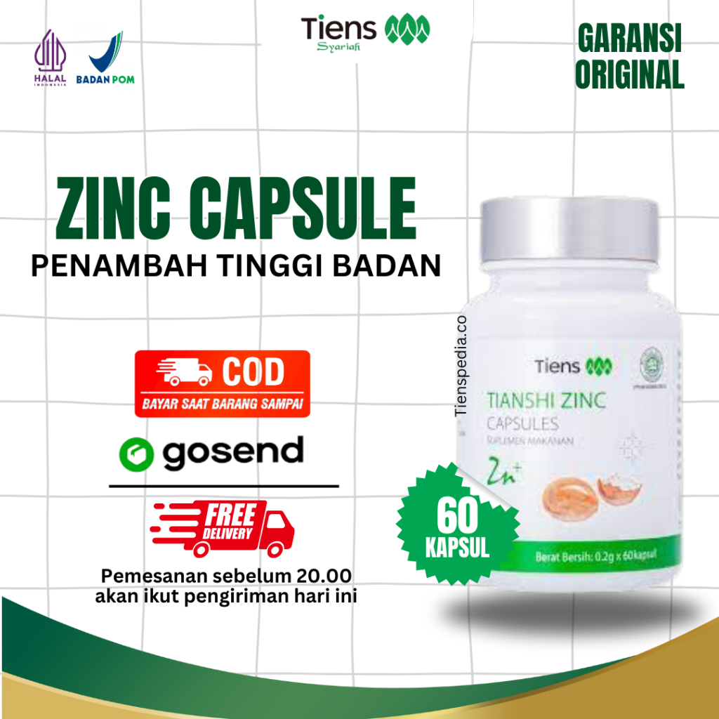 Jual Tianshi Zinc Capsules Suplemen Tiens Nutrisi Makanan Penambah ...
