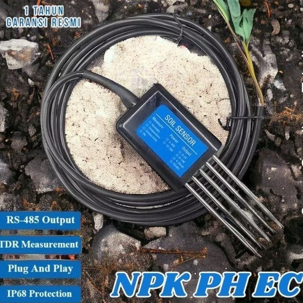 Jual RS485 Soil NPK PH EC Temp humidity Sensor tester 7 in 1 soil ...