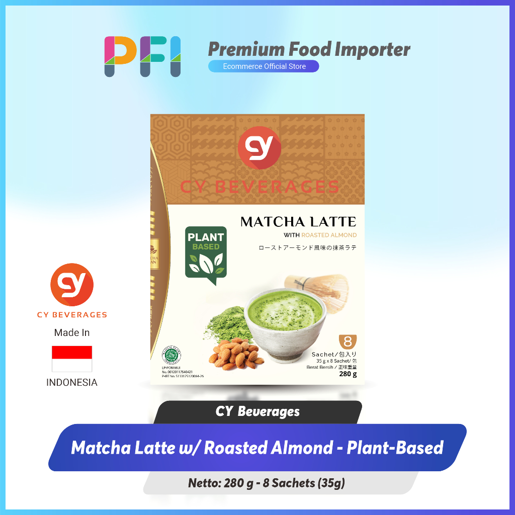 Jual CY Matcha Latte With Roasted Almond Box 8s | Shopee Indonesia