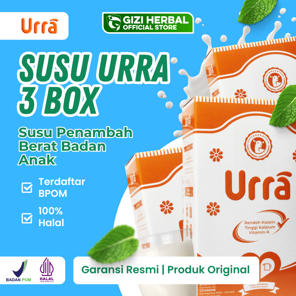 Jual Susu Urra 3 Box Original Susu Urra Penambah Berat Badan Anak ...