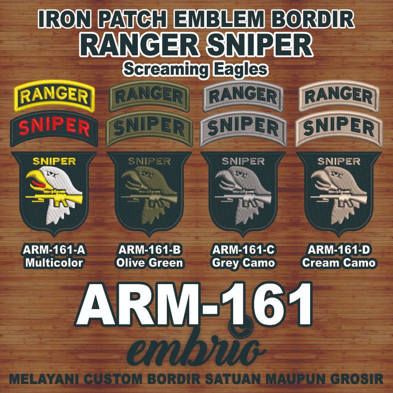 Jual ARM-161 Patch RANGER SNIPER Screaming Eagles Divisi Pemburu ...