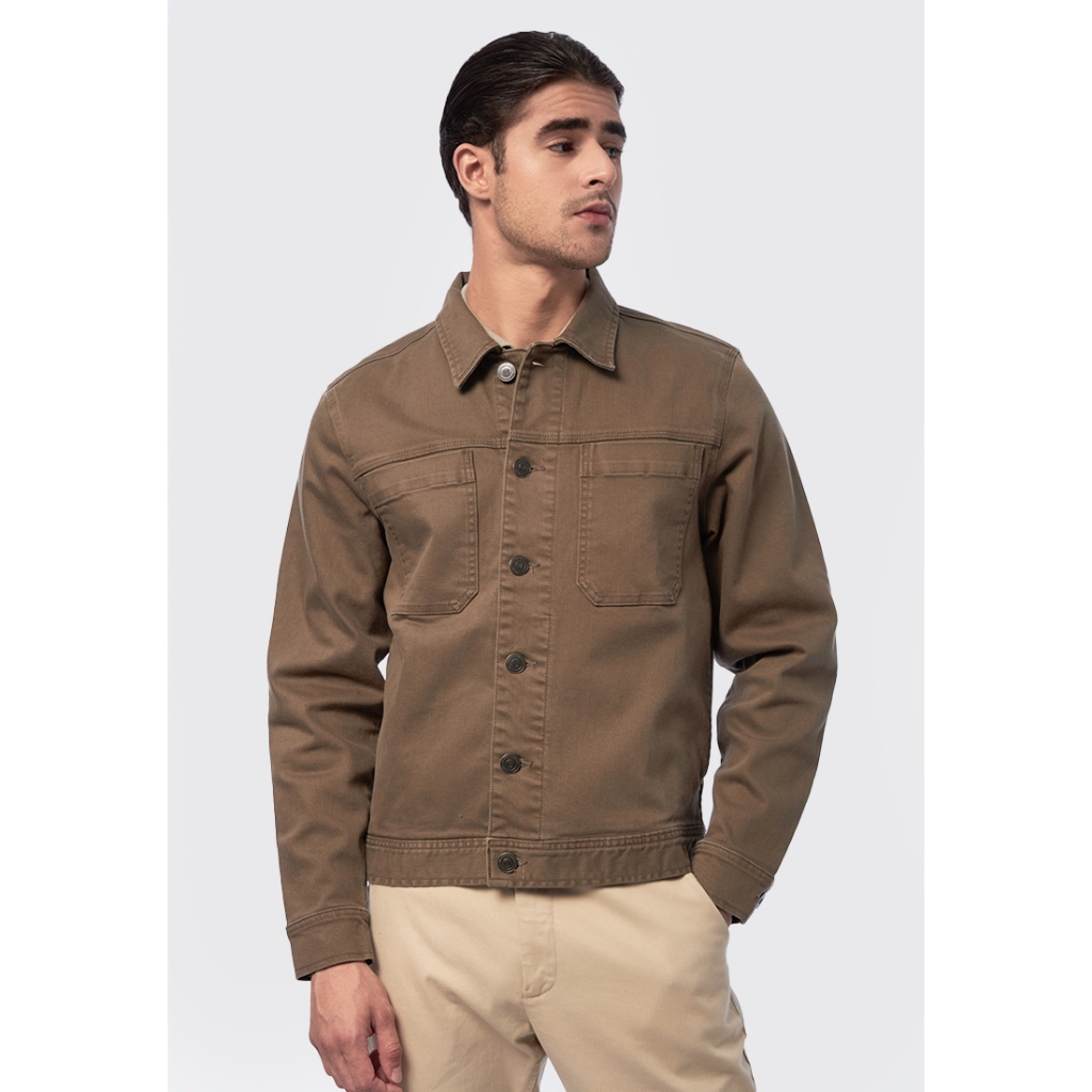 Jual WOOD Double Pocket Long Sleeve Jacket 2-JKXOTD224K141 Stone Grey ...