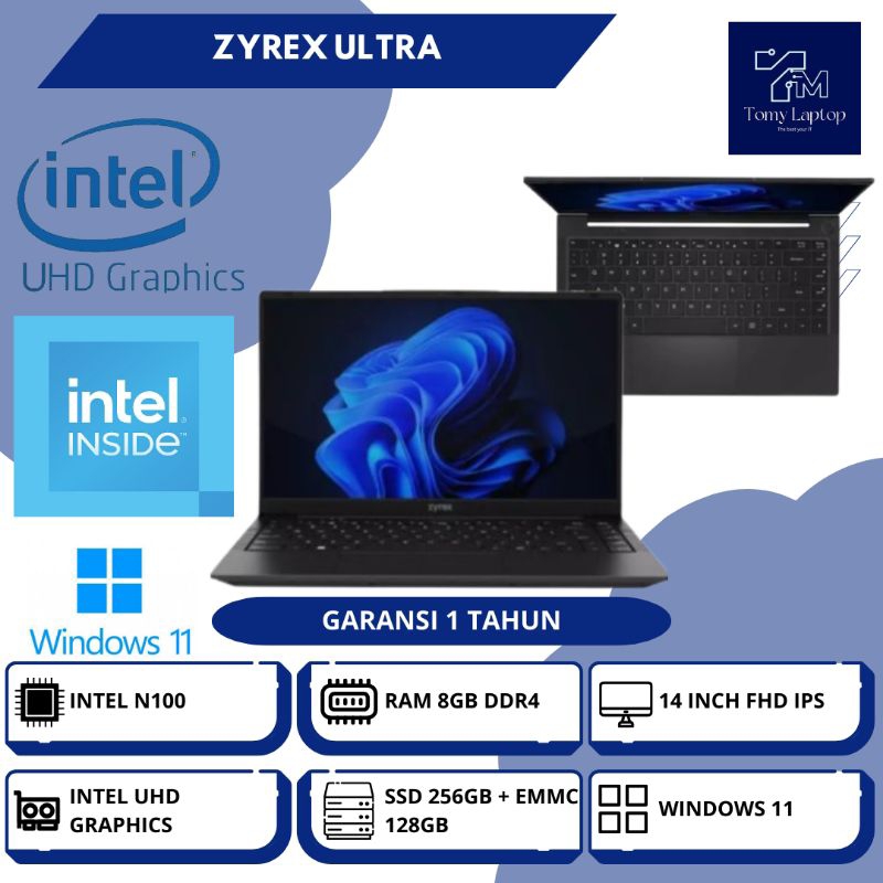 Jual LAPTOP BARU ZYREX ULTRA INTEL N100 INTEL UHD RAM 8GB DDR4 SSD 256 ...