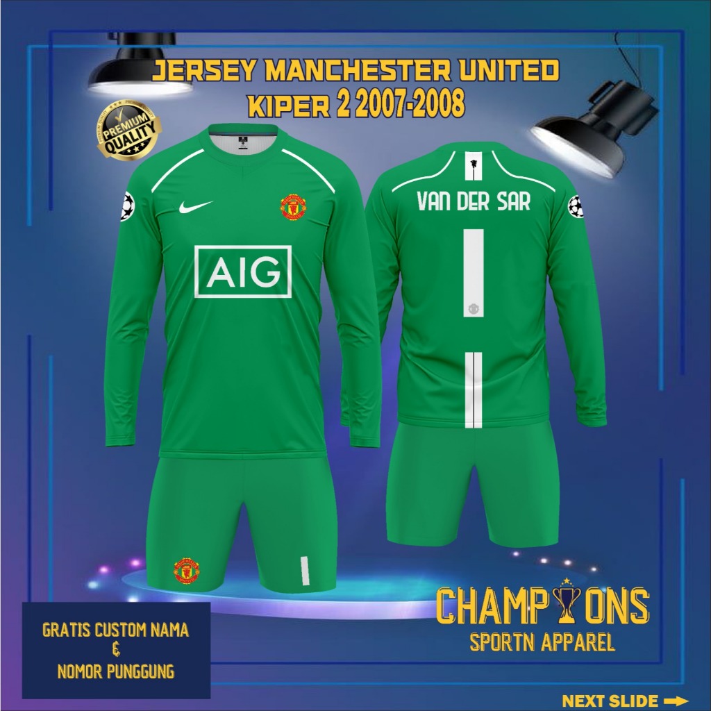 Jual Jersey Klub MANCHESTERRRR UNITEDDD KIPER (2) 2007 2008 LENGAN ...