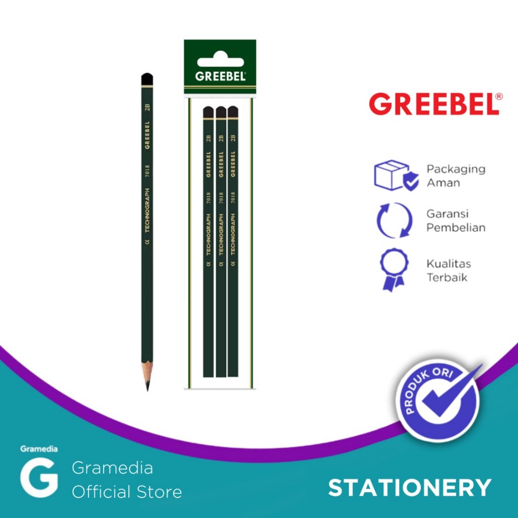 Jual Greebel - Pensil 2B 7018 Set 3 Pcs | Shopee Indonesia