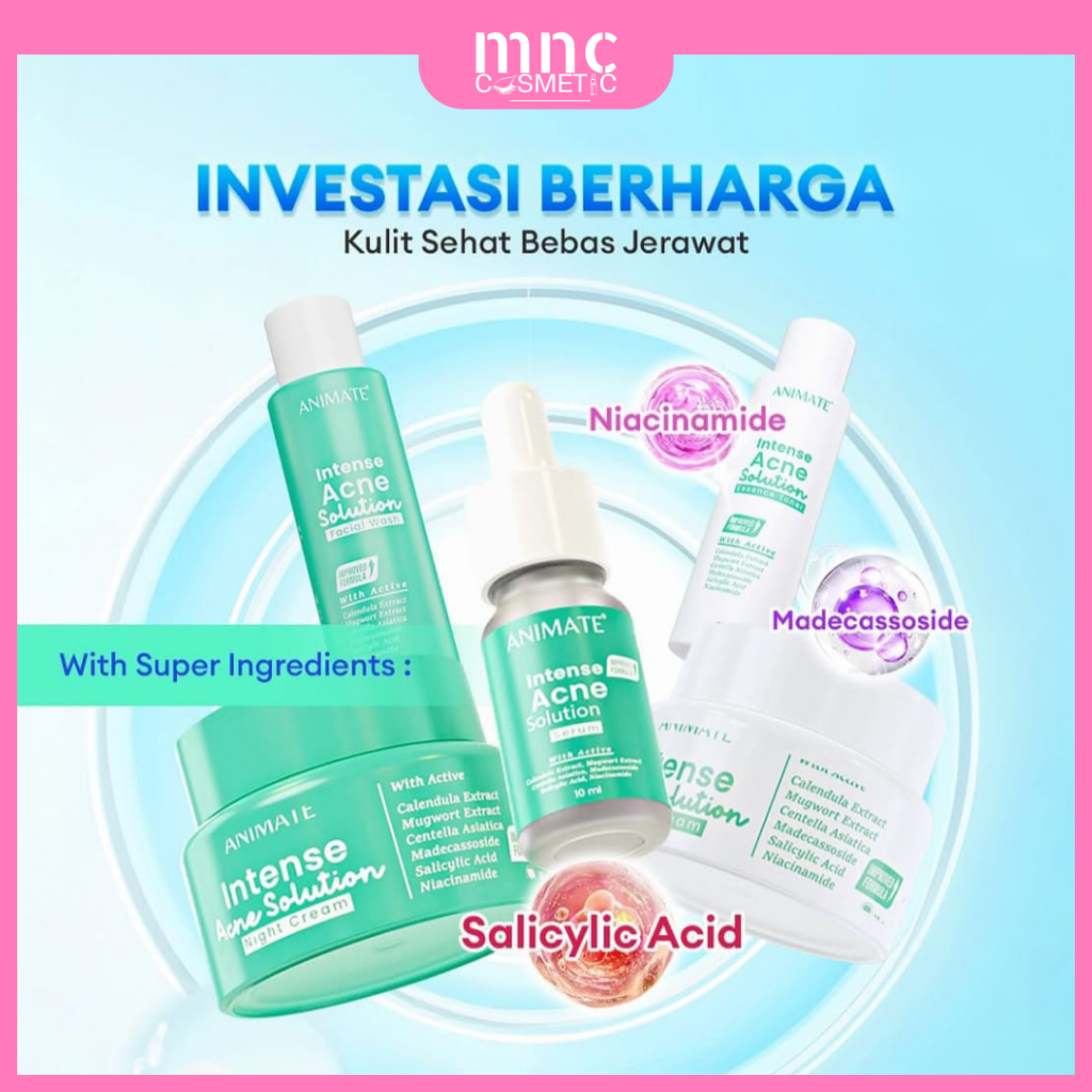 Jual PAKET ANIMATE - Intense Acne Solution Series 5in1 | All Skin Paket ...
