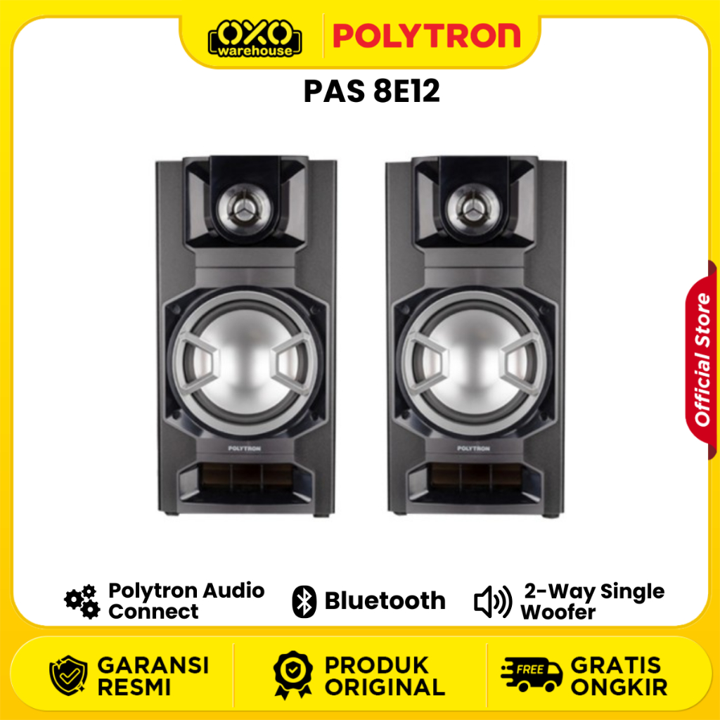 Jual POLYTRON Speaker Aktif PAS 8E12 Bluetooth Speaker System 2-Way Single Woofer Low Watt ...