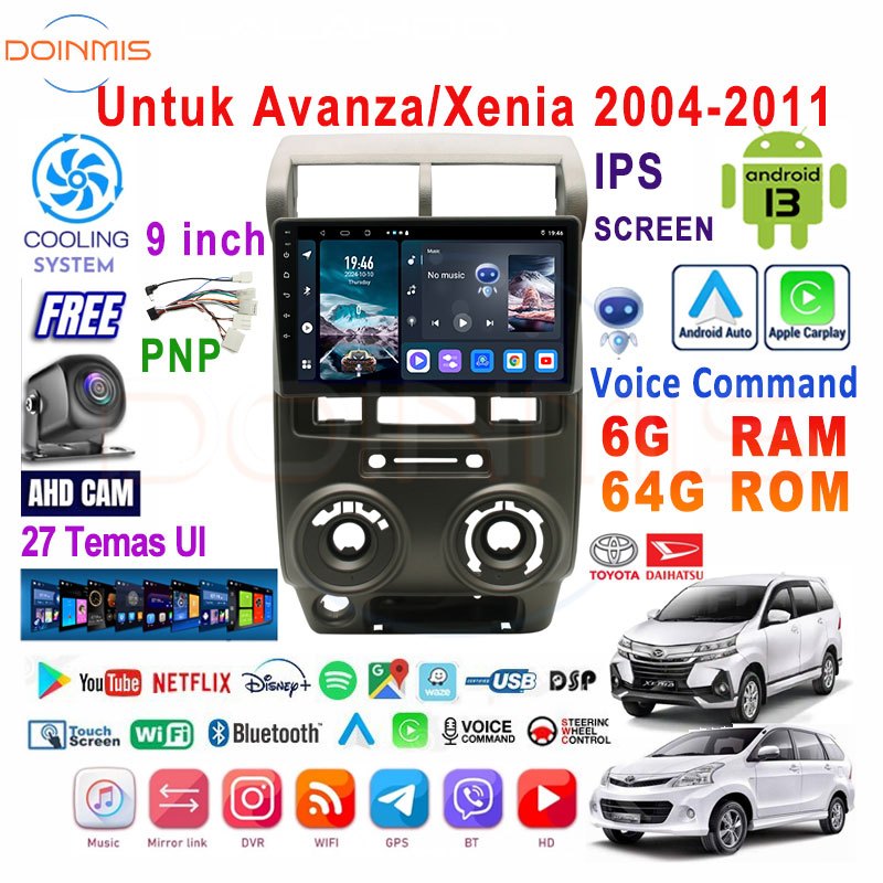 Jual LALAHOO Untuk Avanza/Xenia 2004-2011| 6G+64G Android 13 Head Unit 9 Inch IPS Screen ...