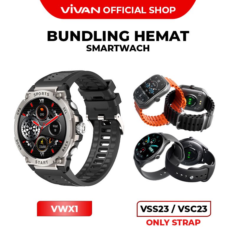 Jual BUNDLING HEMAT VIVAN Smart Watch VWX1 GPS Amoled 100+ Sports Mode ...