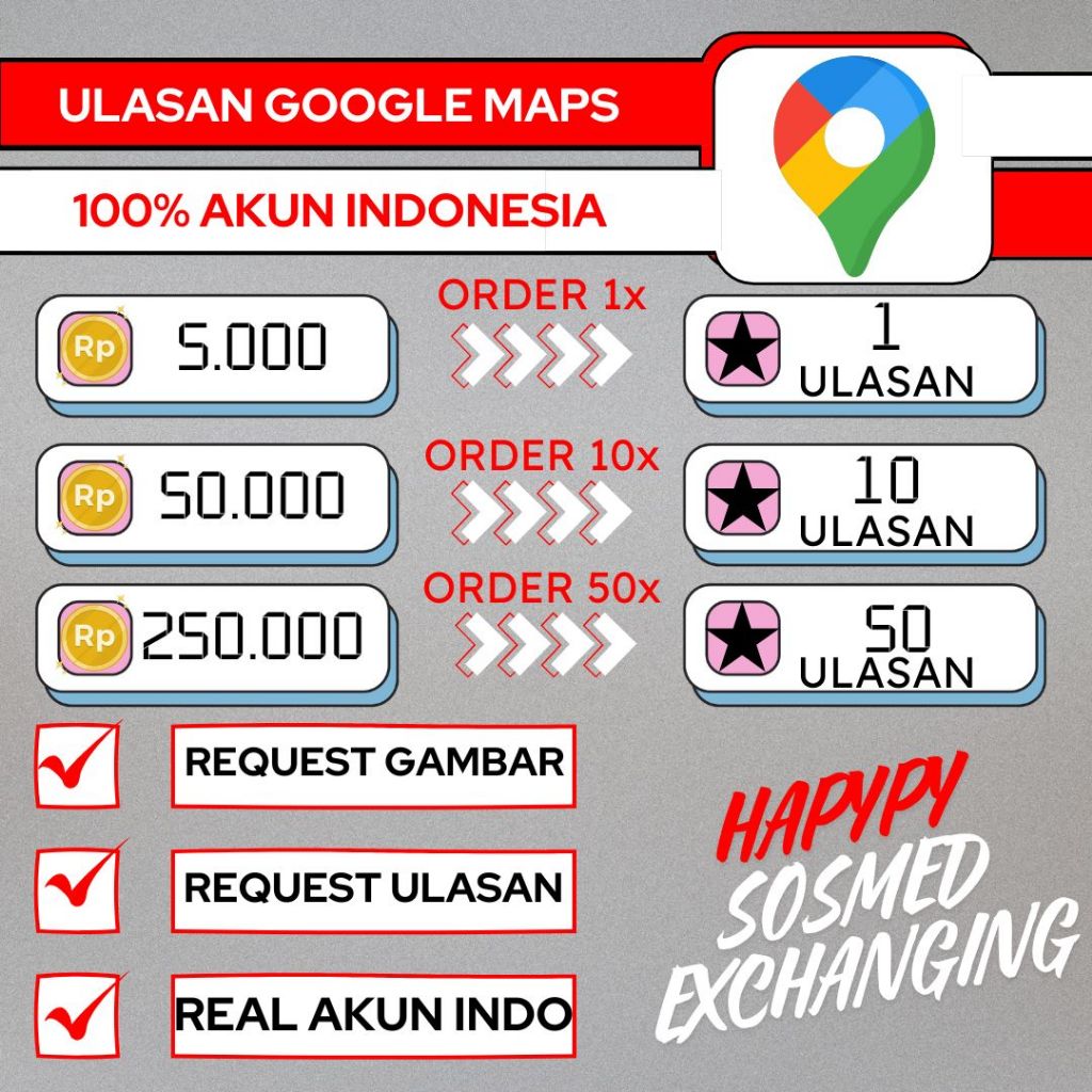 Jual Jasa Ulasan/Review GOOGLE MAP Custom Bebas Request Gambar dan Text ...