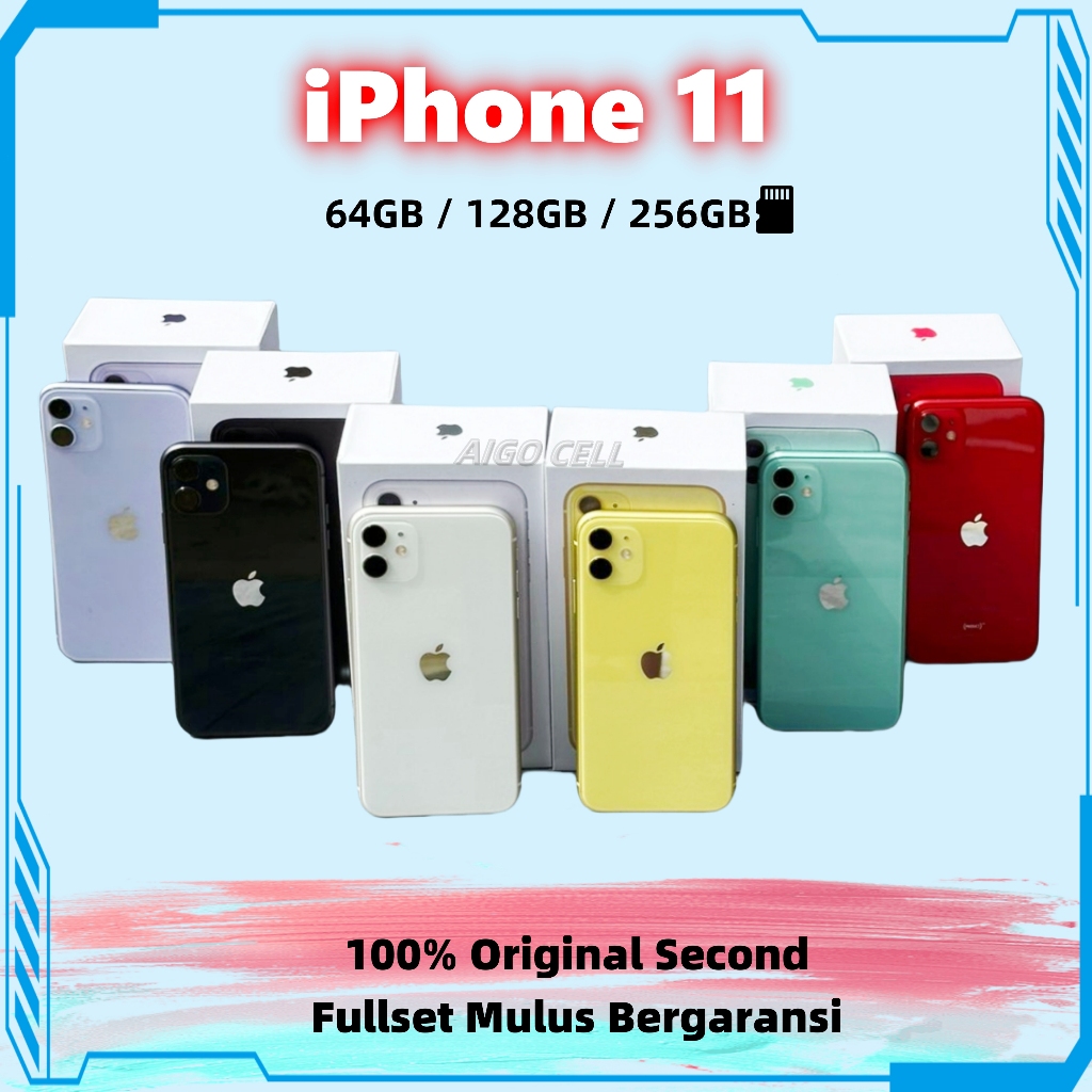 Jual ip11 128gb 256GB 64GB handphone second 100% Original Second Fullset Mulus/No face id ...