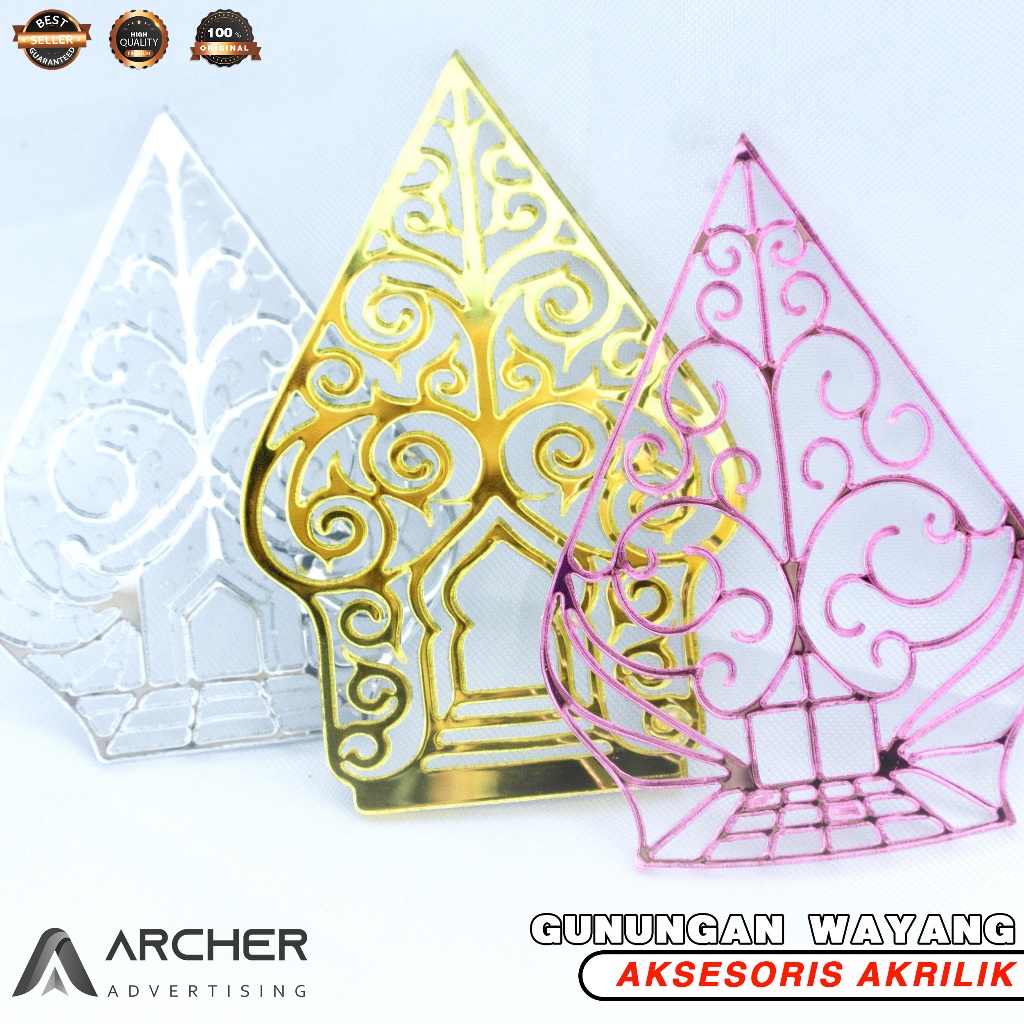 Jual GUNUNGAN WAYANG AKRILIK EMAS UNTUK HIASAN MAHAR DAN DEKORASI ...