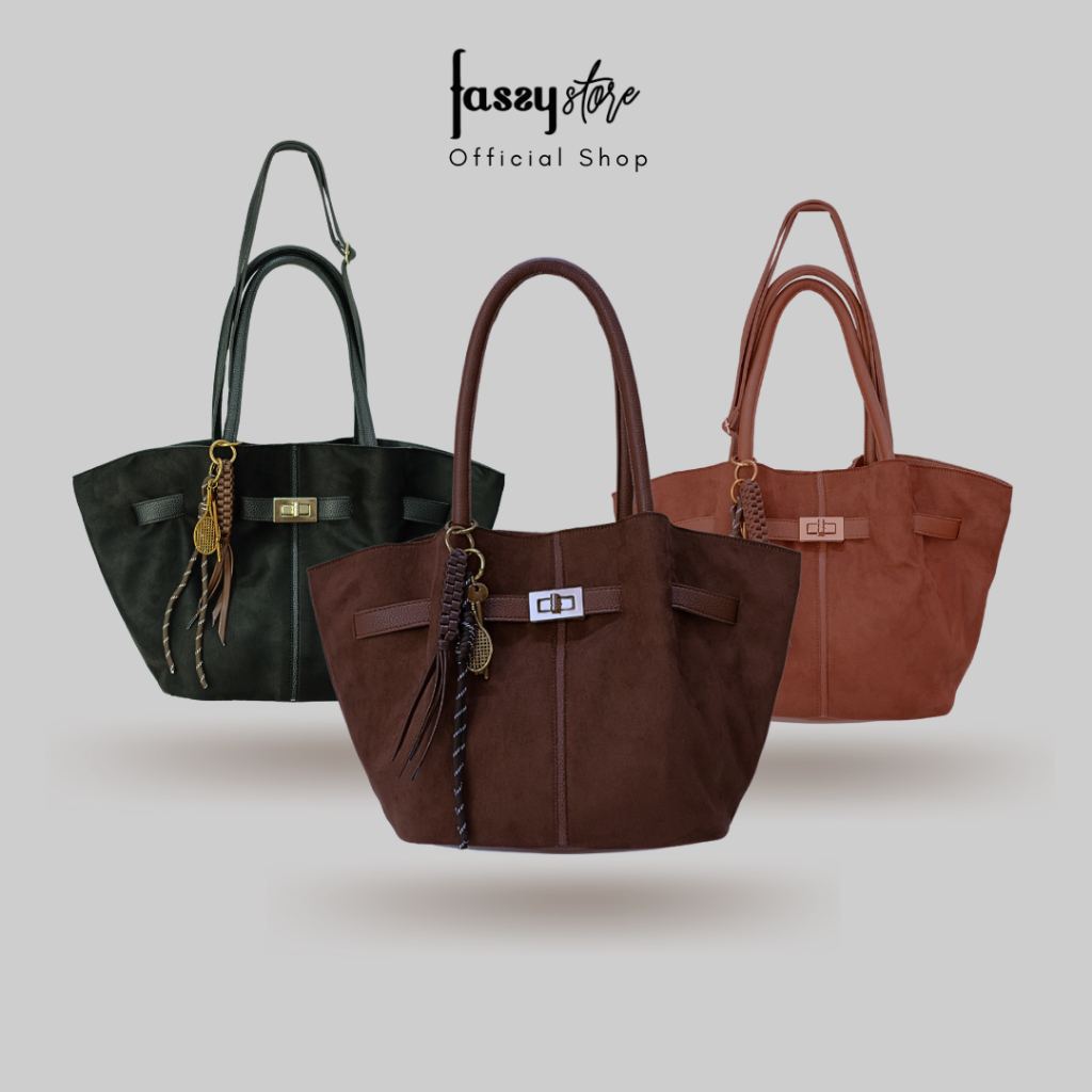 Jual Fassystore Totebag Wanita Suede Aesthetic Sakhira | Shopee Indonesia