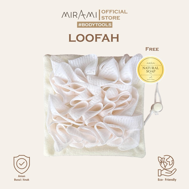 Jual Loofah Sponge Mandi Shower Puff Spons - Loofah Dengan Kantung ...