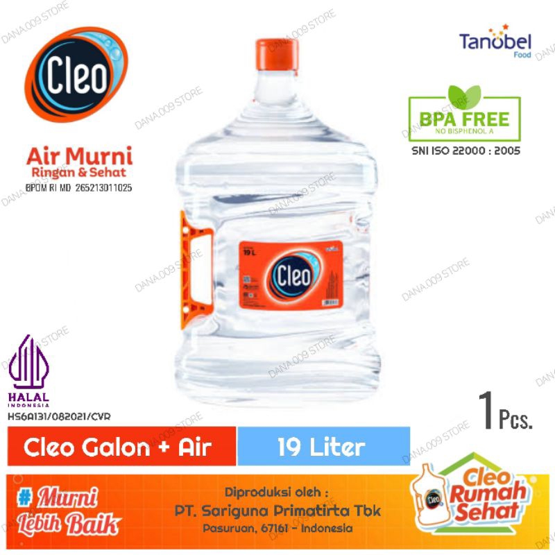 Jual [ Air Mineral CLEO Galon + Air | 1 Pcs | 19 Liter ] | Shopee Indonesia