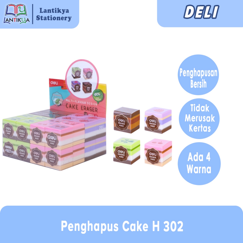 Jual Deli Penghapus Lucu Bentuk Cake 4 Warna Bahan PVC Ramah Lingkungan ...