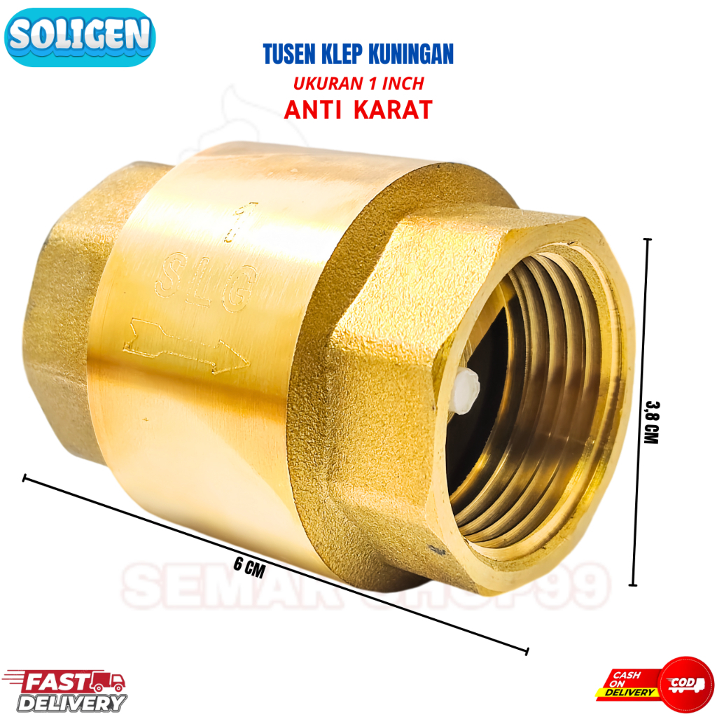 Jual Tusen Klep Kuningan 1"inchi / Katup Valve Check Kunigan 1"inchi ...
