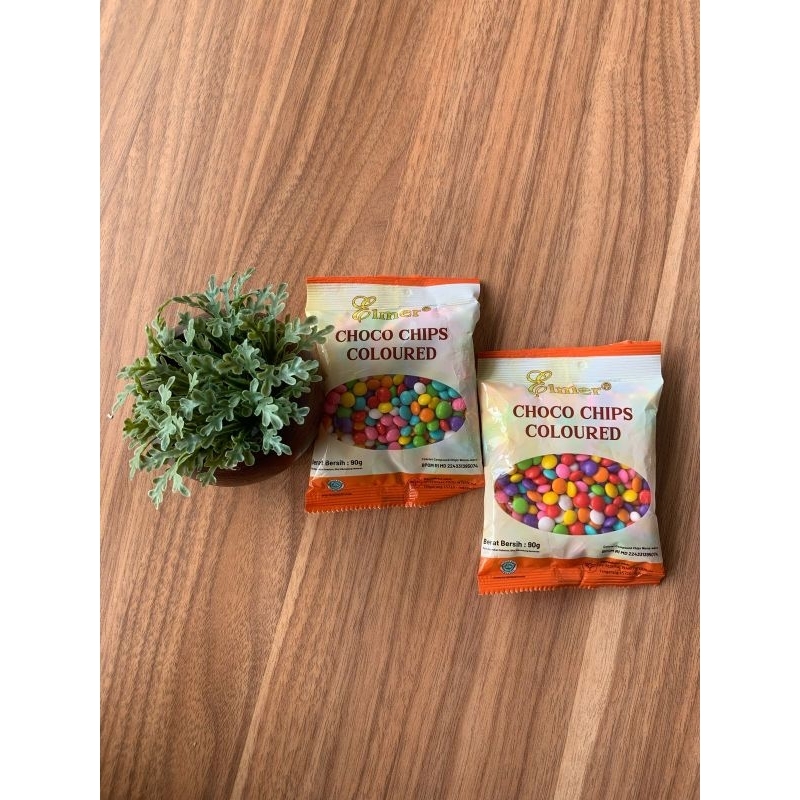 Jual ELMER CHOCO CHIPS COLOURED 90G | Shopee Indonesia