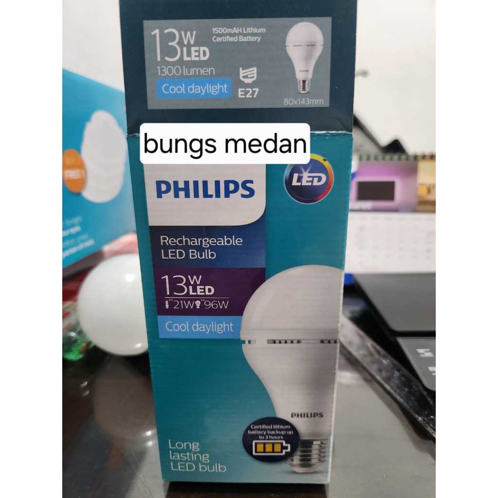 Jual LAMPU LED EMERGENCY ACDC Philips 13w 13 Watt BULB AC DC 13WATT PUTIH | Shopee Indonesia