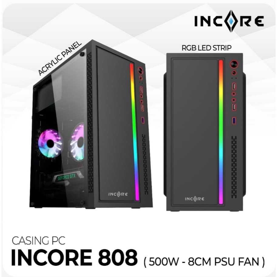 Jual Casing / Case CPU Incore Verti INC 808 + PSU 500W | Shopee Indonesia