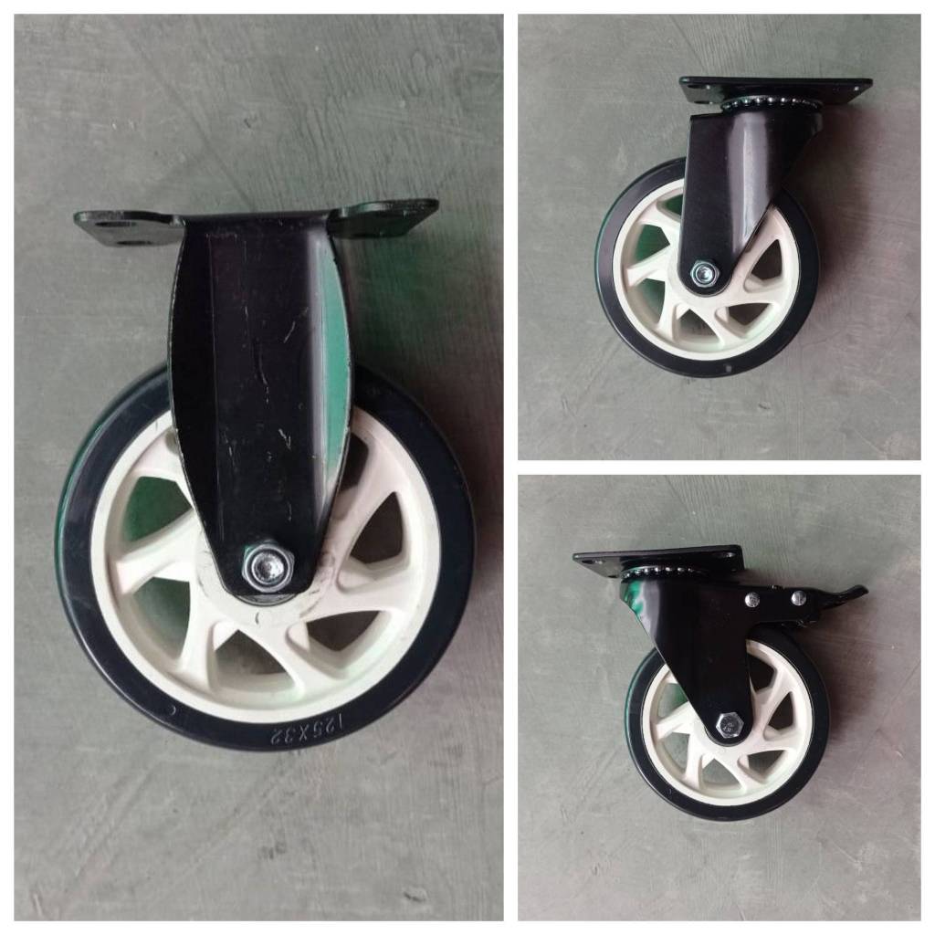 Jual 5 Inch (125mm) Roda PVC Double Bearing Hitam - Troli Lemari Rak ...