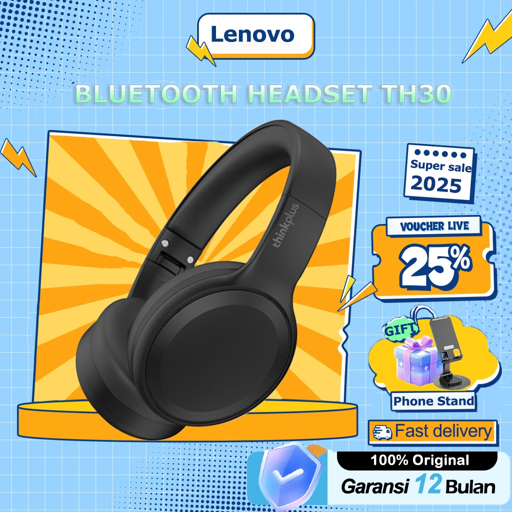 Jual Lenovo Thinkplus TH30 Headset Bluetooth Wireless Headphone IOS ...