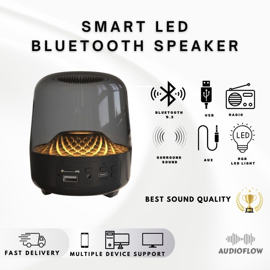 Jual SMART LED BLUETOOTH WIRELESS AUDIOFLOW SPEAKER HIFI SOUND | Shopee ...