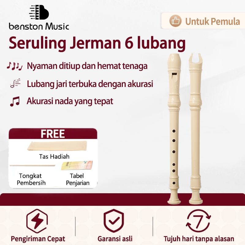 Jual Benston Music - suling / alat tiup / seruling recorder / Seruling soprano Jerman 6 lubang ...