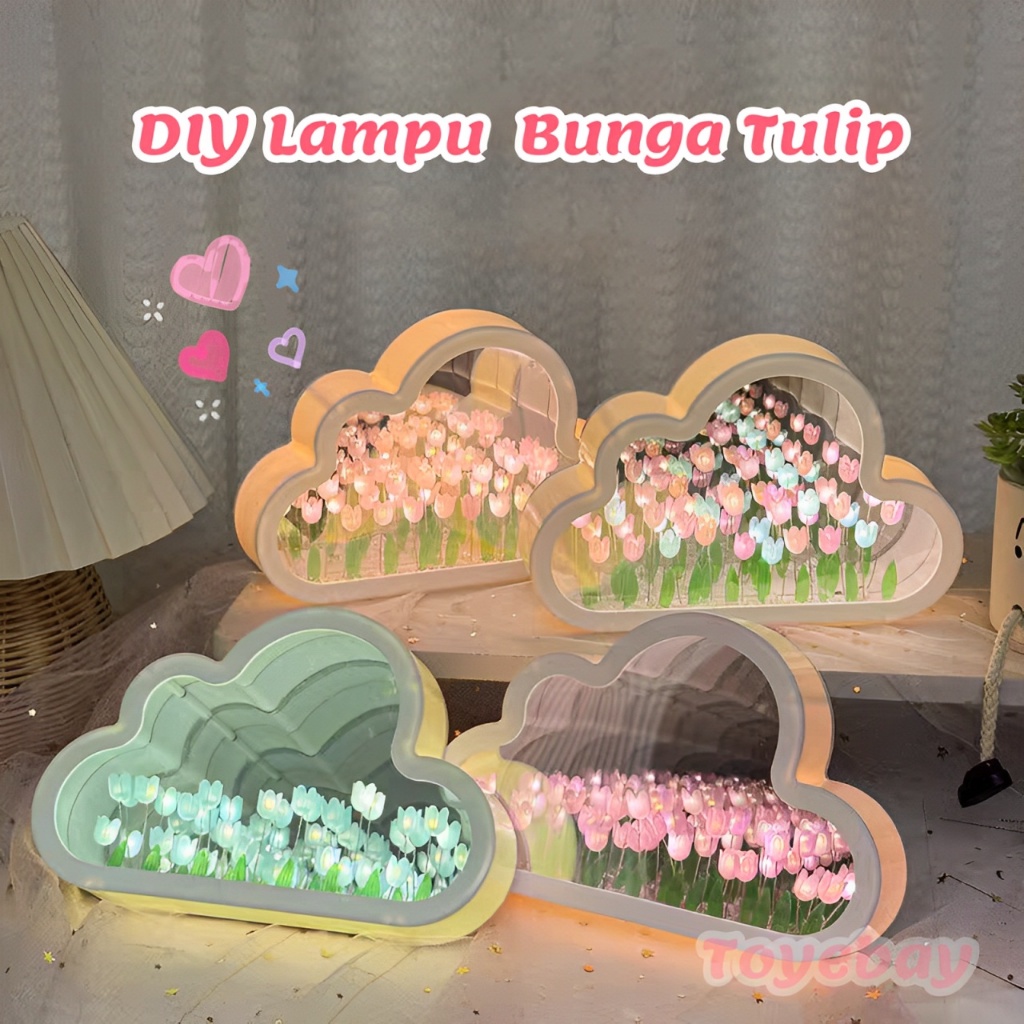 Jual [Ready]DIY Lampu Bunga Tulip Malam/20 Bunga Tulip Lampu Cermin ...