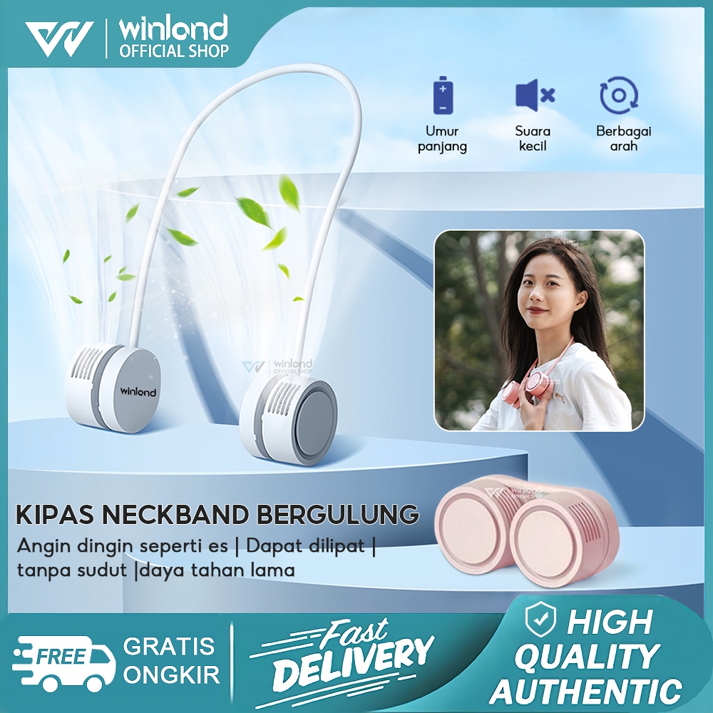 Jual Winland Kipas Angin Portable Mini Smart Lazy Neck Fan Hanging Fan ...