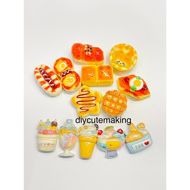 Jual Clay Lubang Makanan Roti Lucu / Ice Cream Dingyi / Cute Food Bread ...
