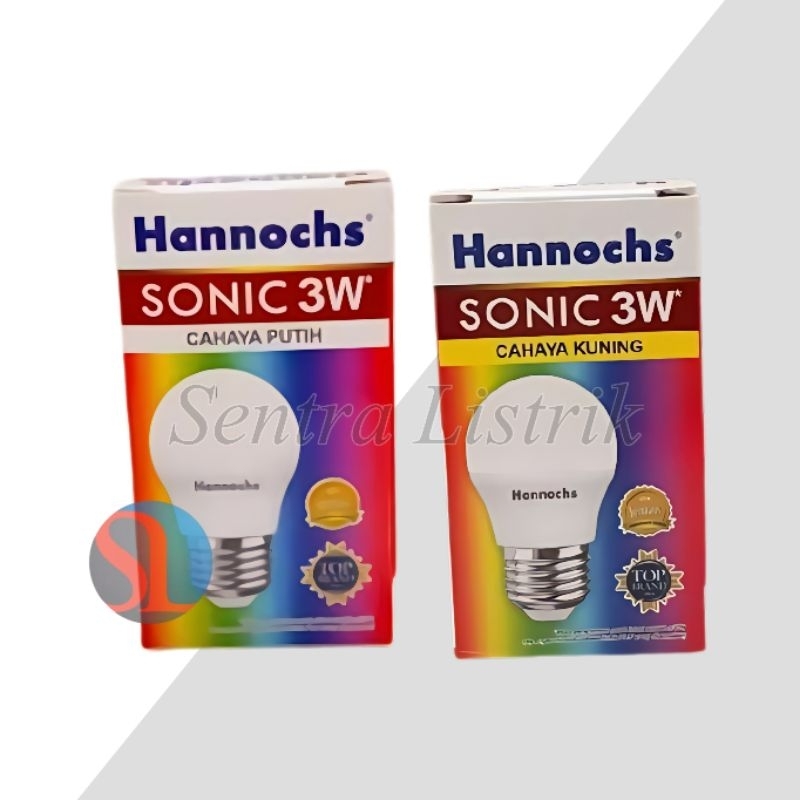 Jual Lampu LED Bulb Hannochs Sonic Putih & Kuning 3 Watt , 5 Watt ...