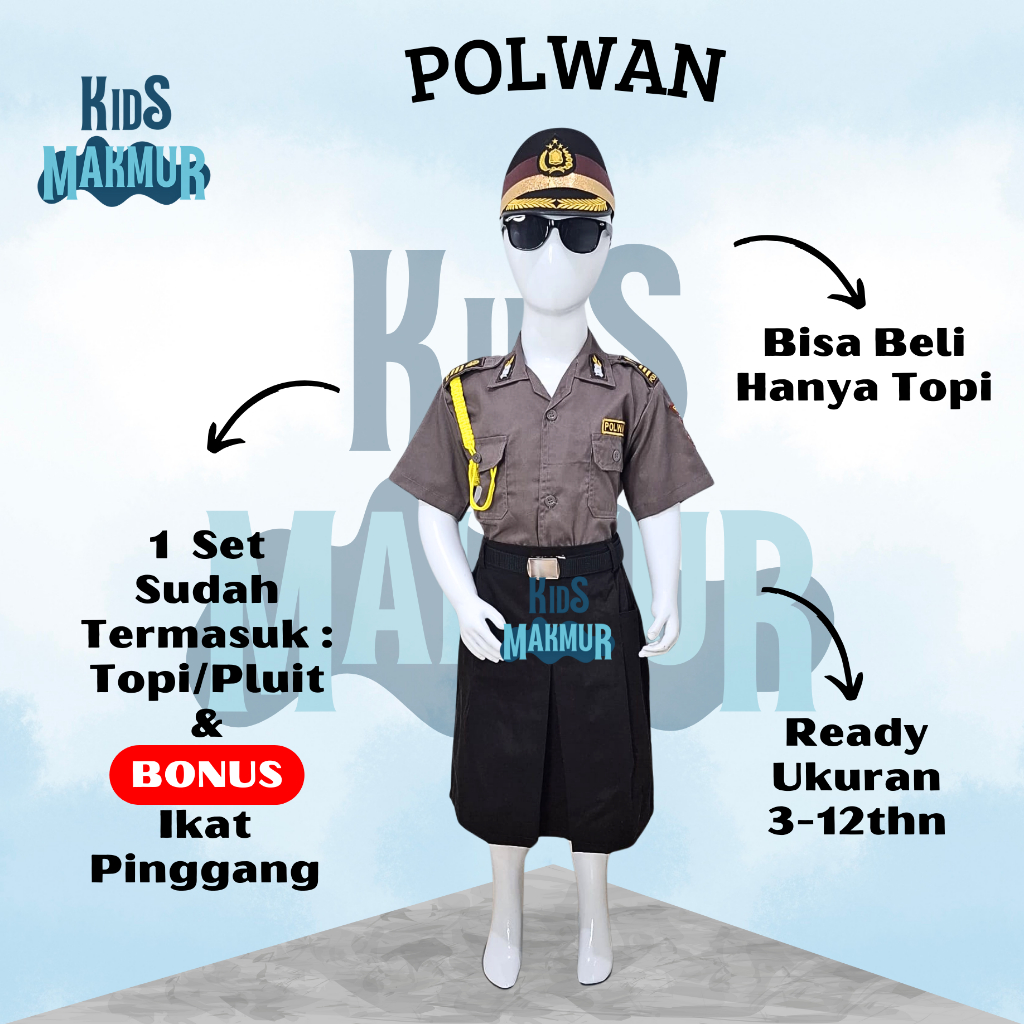 Jual Baju polwan anak baju polisi anak perempuan baju polwan anak tk ...
