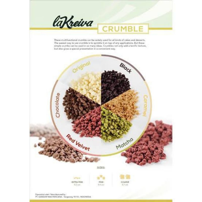Jual La kreiva Cookie Crumble Fine Topping Matcha Red Velvet Black Oreo ...