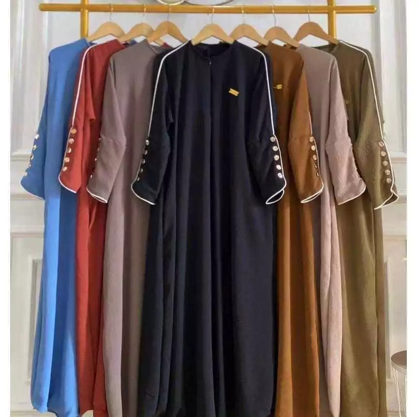 Jual Abaya Basic Habibah Premium Gamis Plain Umroh Daily Abaya Kancing Dress Gamis Batwing ...