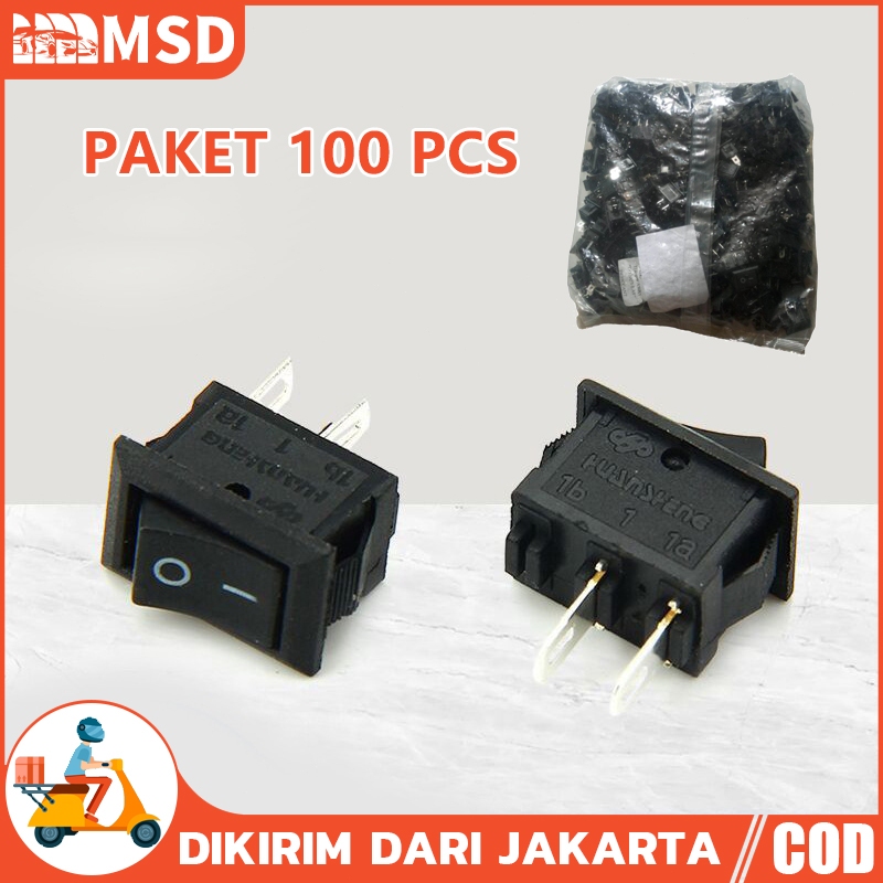 Jual Rocker Switch Hitam Kecil 2 Pin Kaki Saklar Karaoke On Off 2Pin 1 ...