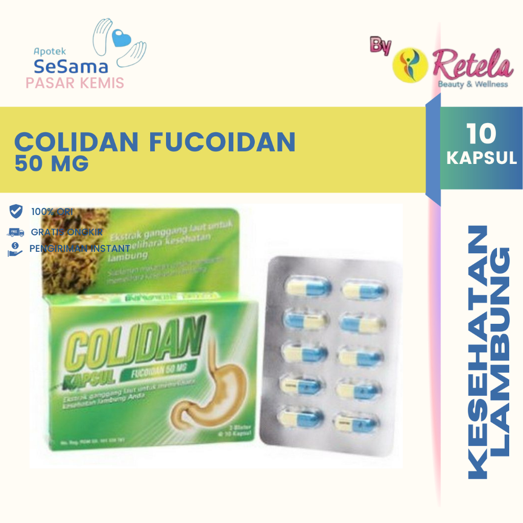 Jual COLIDAN FUCOIDAN 50MG, 1 BLISTER ISI 10 KAPSUL | Shopee Indonesia